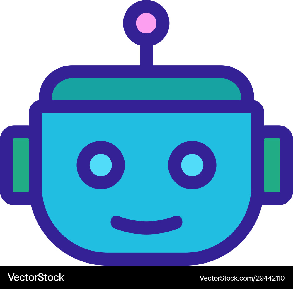 Chat bot icon isolated contour symbol Royalty Free Vector