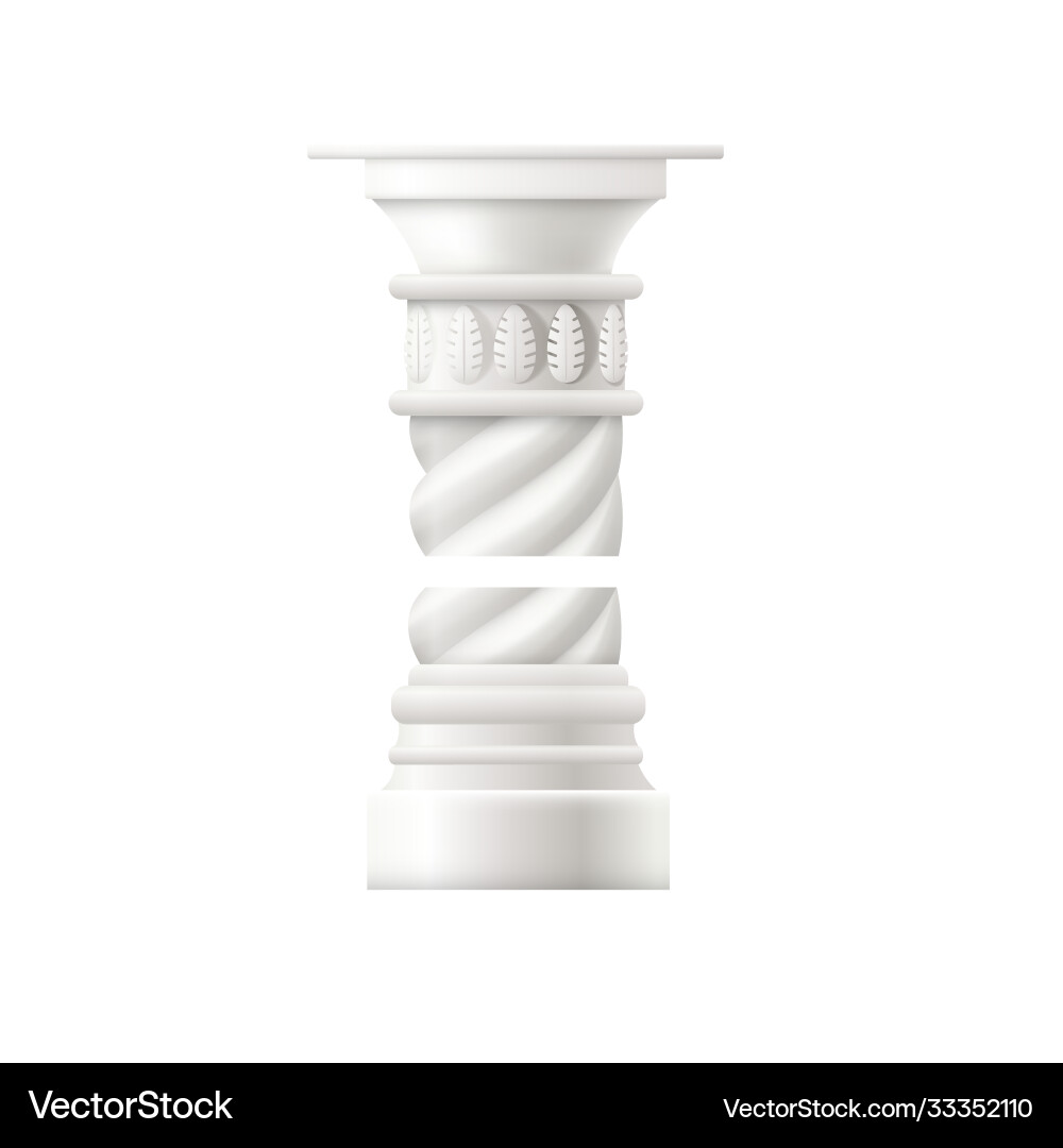 Columns capital detail white marble realistic Vector Image