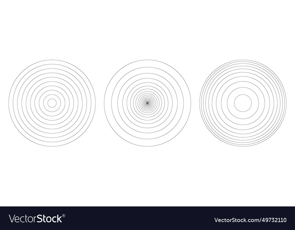 Concentric circle pattern radial sound Royalty Free Vector