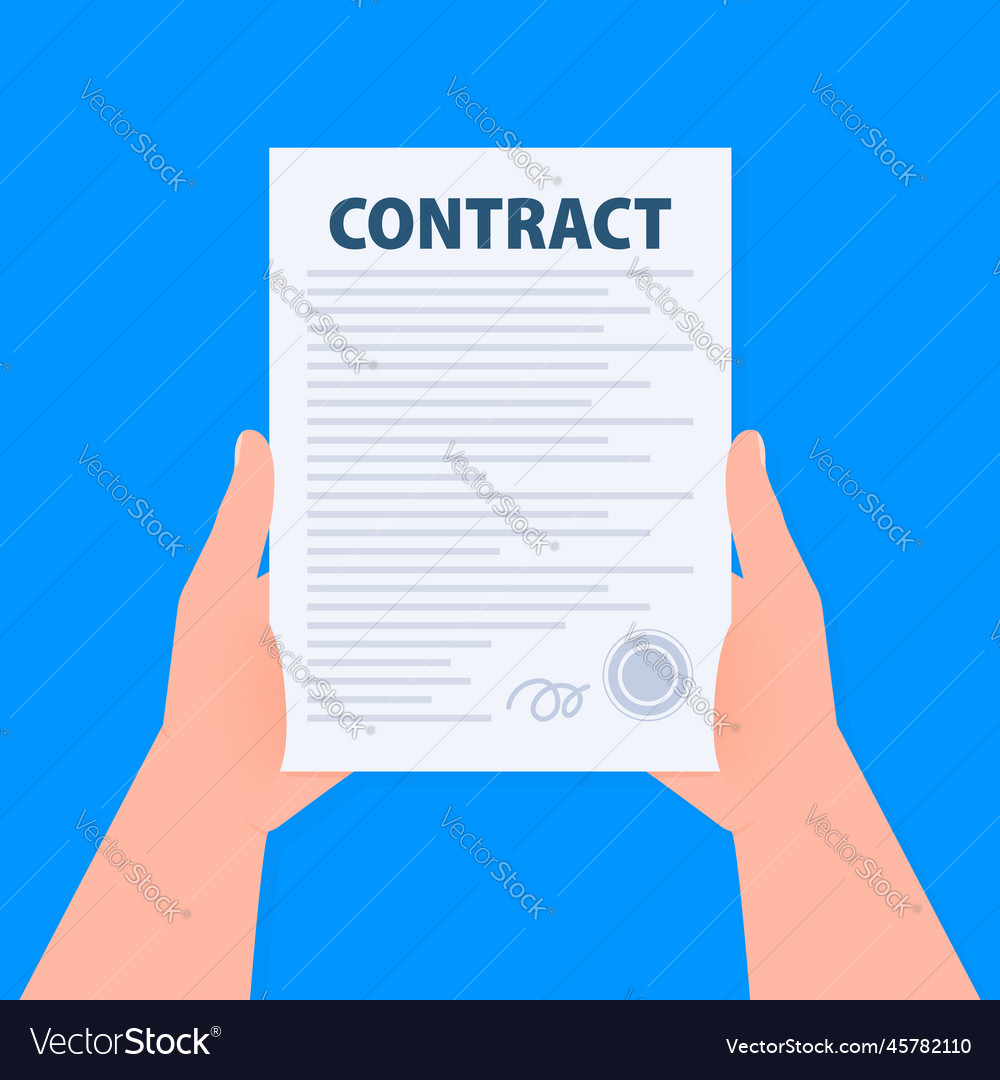 Contract document form sign Royalty Free Vector Image