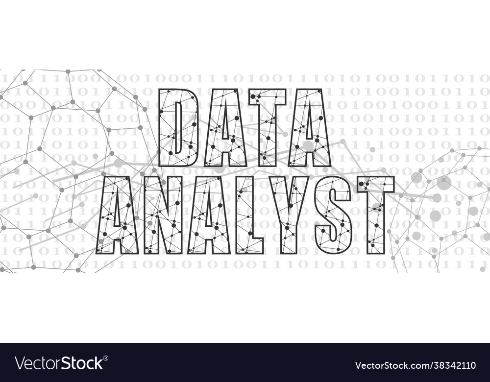 Data analyst text lines with dots connected style Vector Image