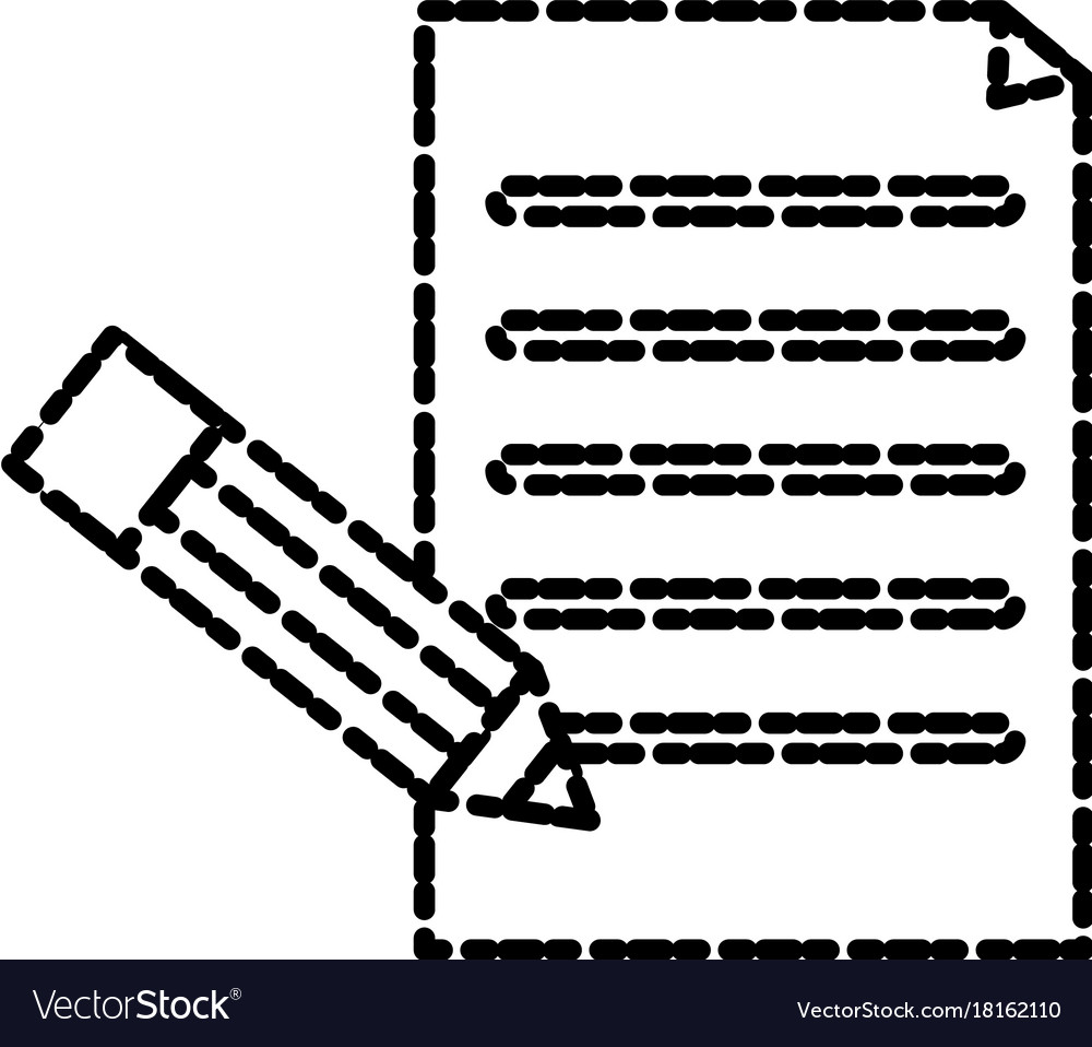 Document and pencil Royalty Free Vector Image - VectorStock