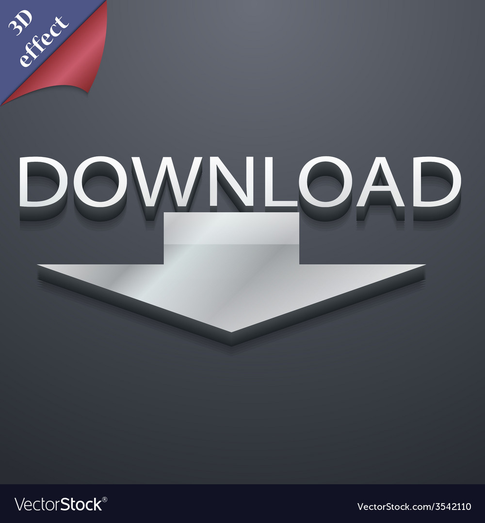 Download icon symbol 3d style trendy modern design