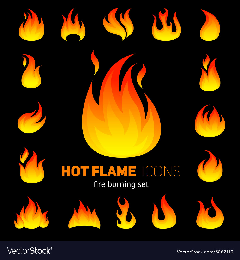 Fire Icon Set Royalty Free Vector Image - VectorStock