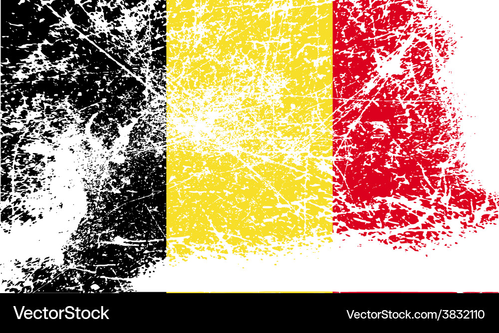 Flag of belgium with old texture Royalty Free Vector Image