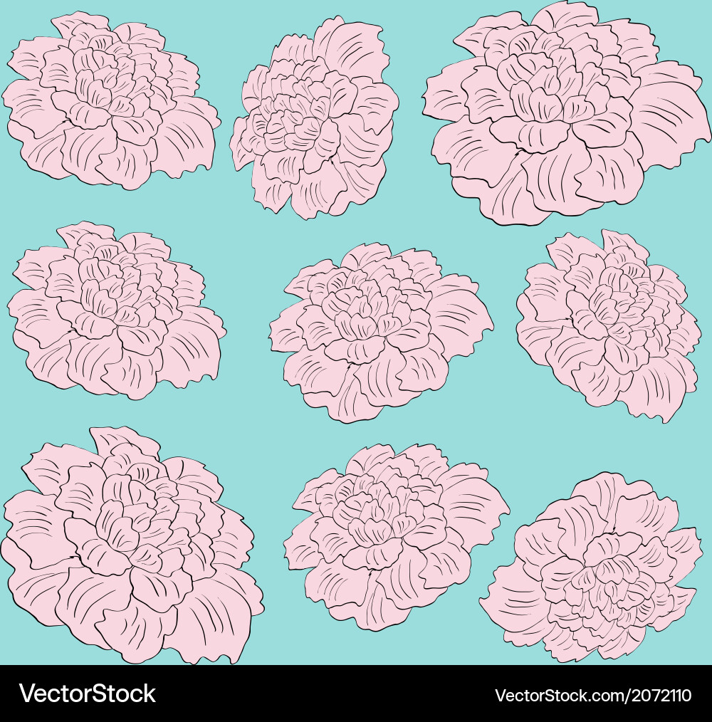Flower pink peony seamless pattern Royalty Free Vector Image