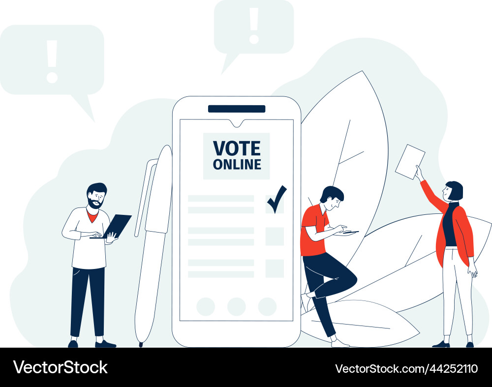 Government online voting concept people vote Vector Image