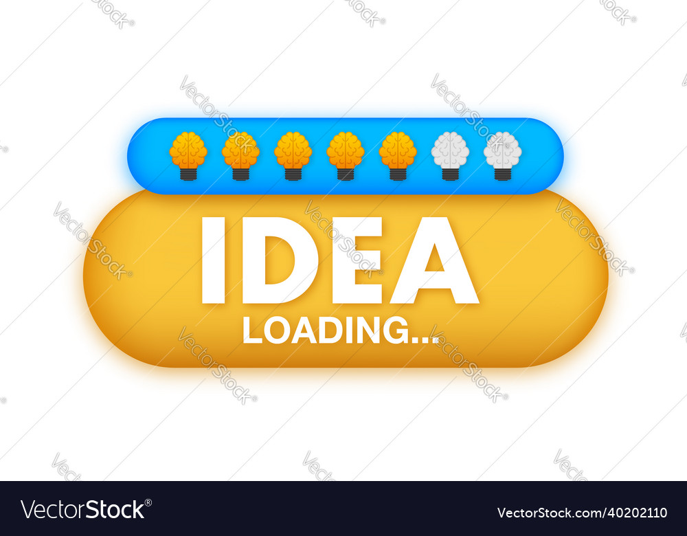 Idea loading concept with brain processed Vector Image