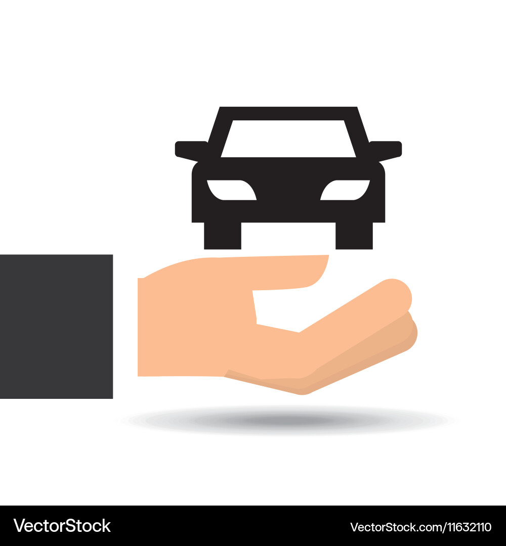 Insurance car hand holding icon graphic Royalty Free Vector