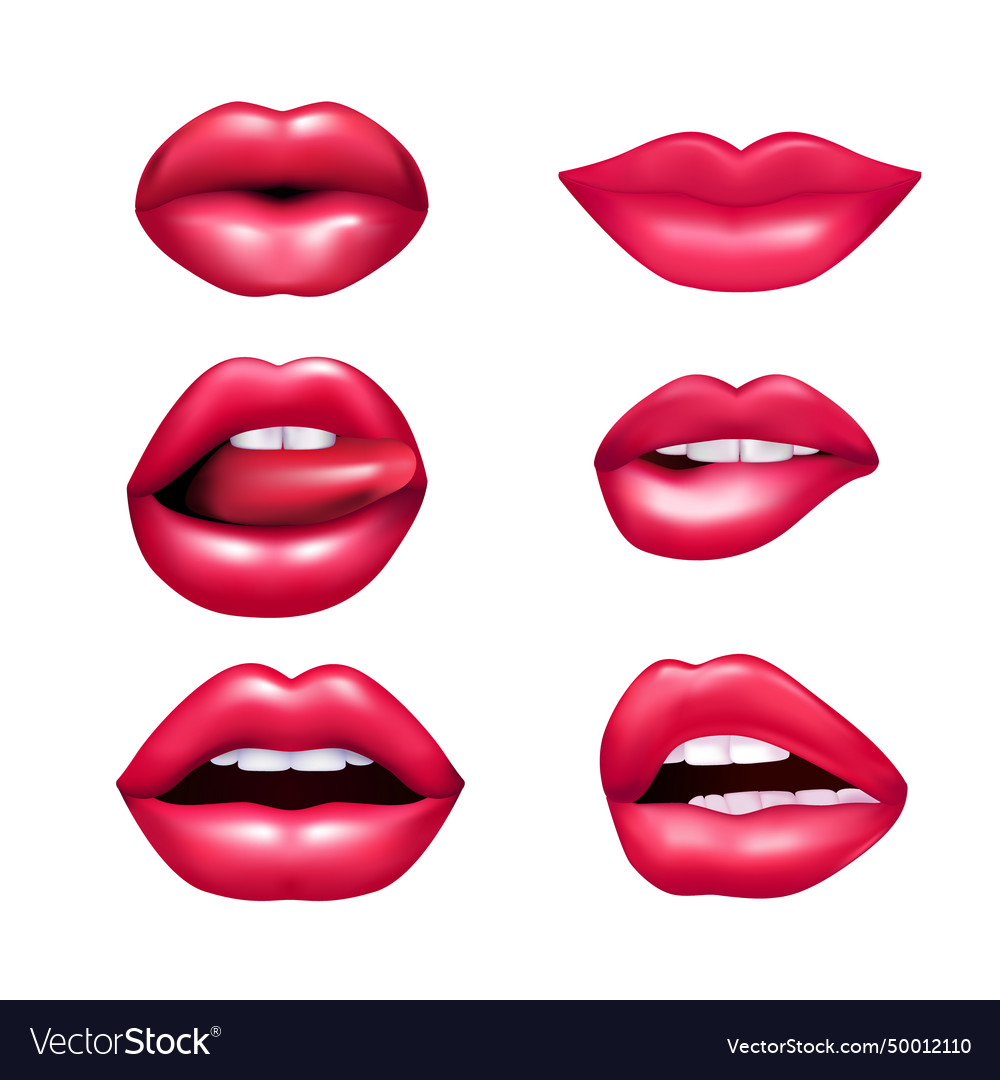 Lips mimic set Royalty Free Vector Image - VectorStock