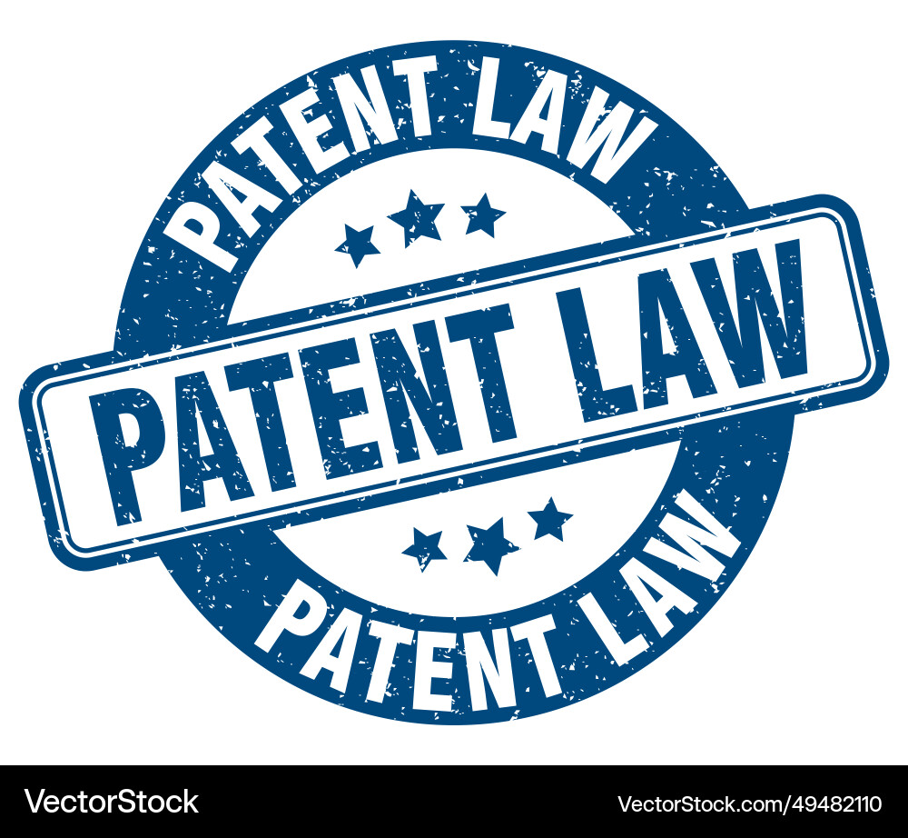 Patent law stamp label round grunge Royalty Free Vector