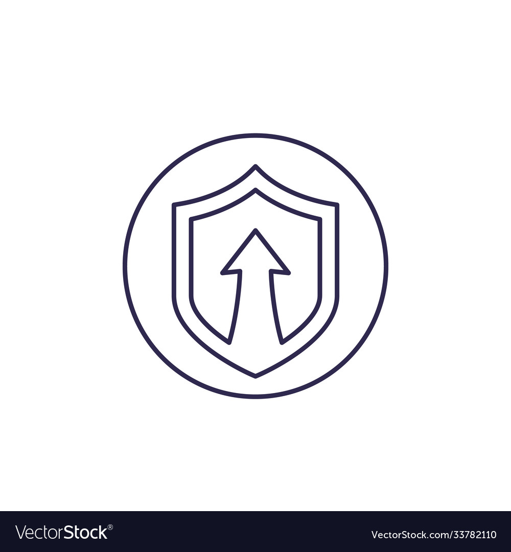 Security increase icon line Royalty Free Vector Image