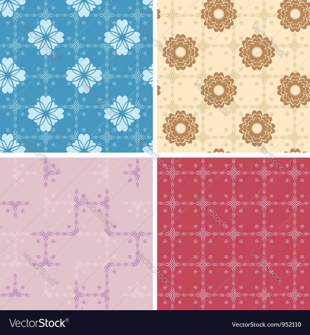 Set - color geometric patterns seamless Royalty Free Vector