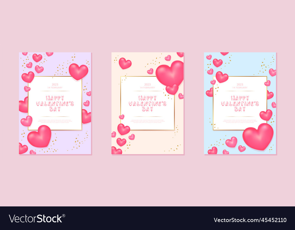 Set of concept posters for valentines day Vector Image