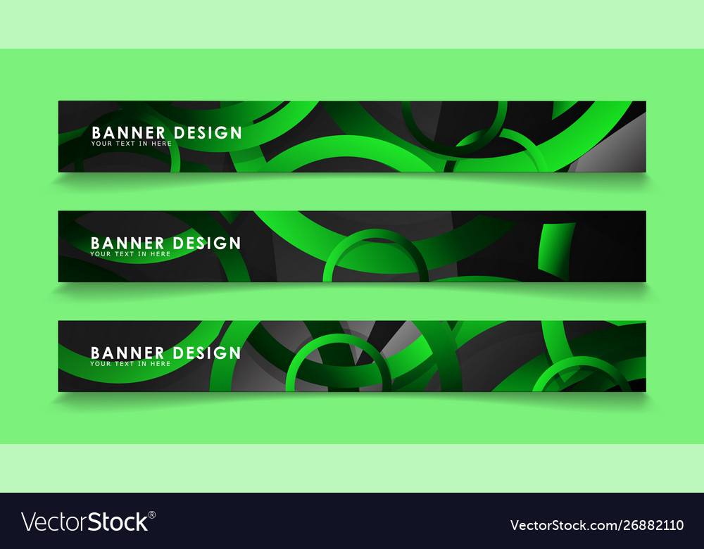 Set rectangular banners with background dark Vector Image