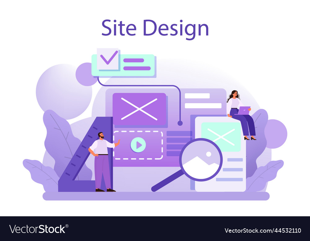 Web site design concept presenting content on Vector Image
