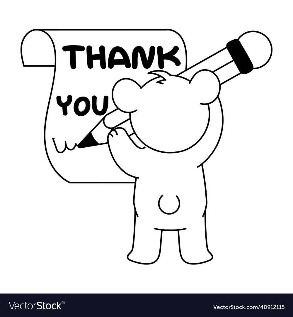 Bear writing Royalty Free Vector Image - VectorStock