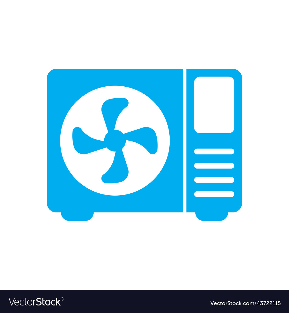 Blue ac outdoor solid icon Royalty Free Vector Image