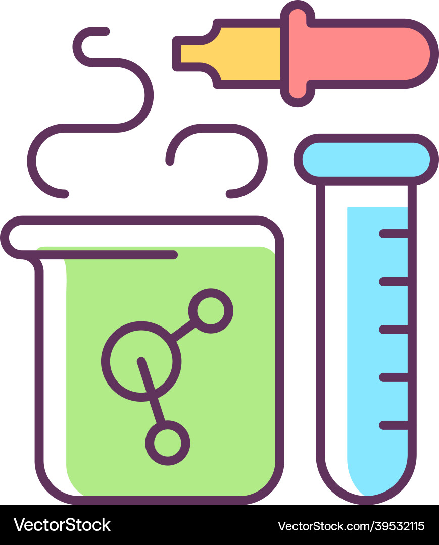 Chemistry rgb color icon Royalty Free Vector Image