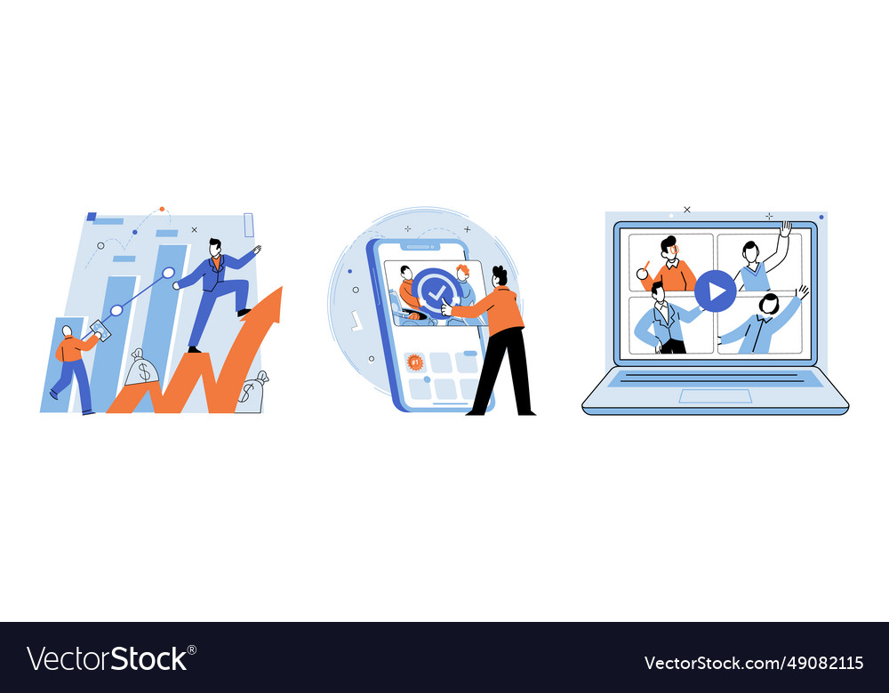 Established business visually Royalty Free Vector Image