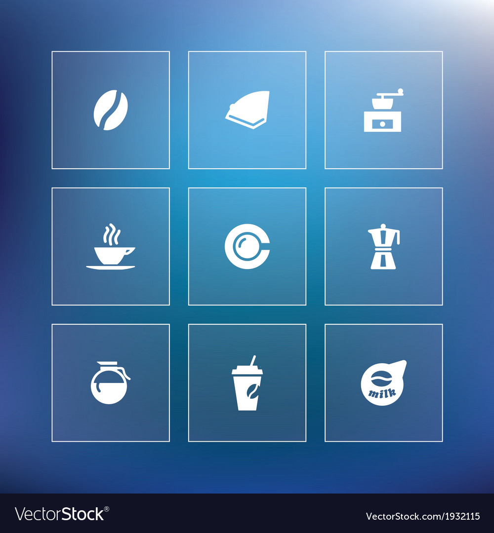 Flat coffee icon set Royalty Free Vector Image