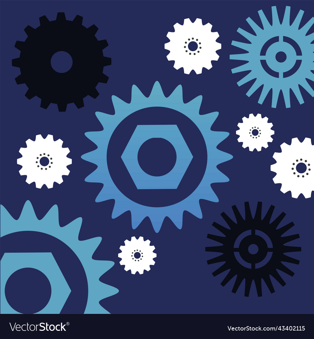 Gears engine part Royalty Free Vector Image - VectorStock
