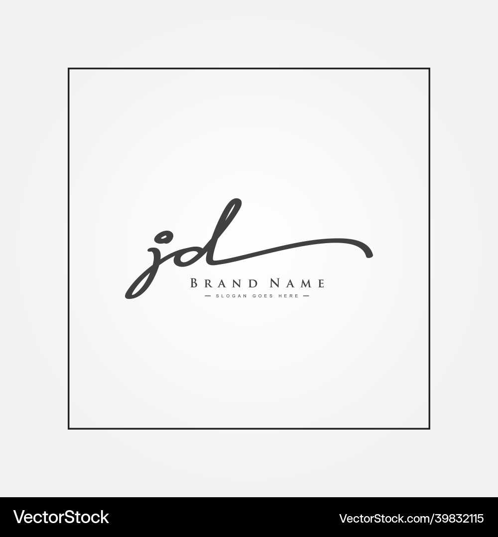 Initial letter jd logo handwritten signature logo Vector Image