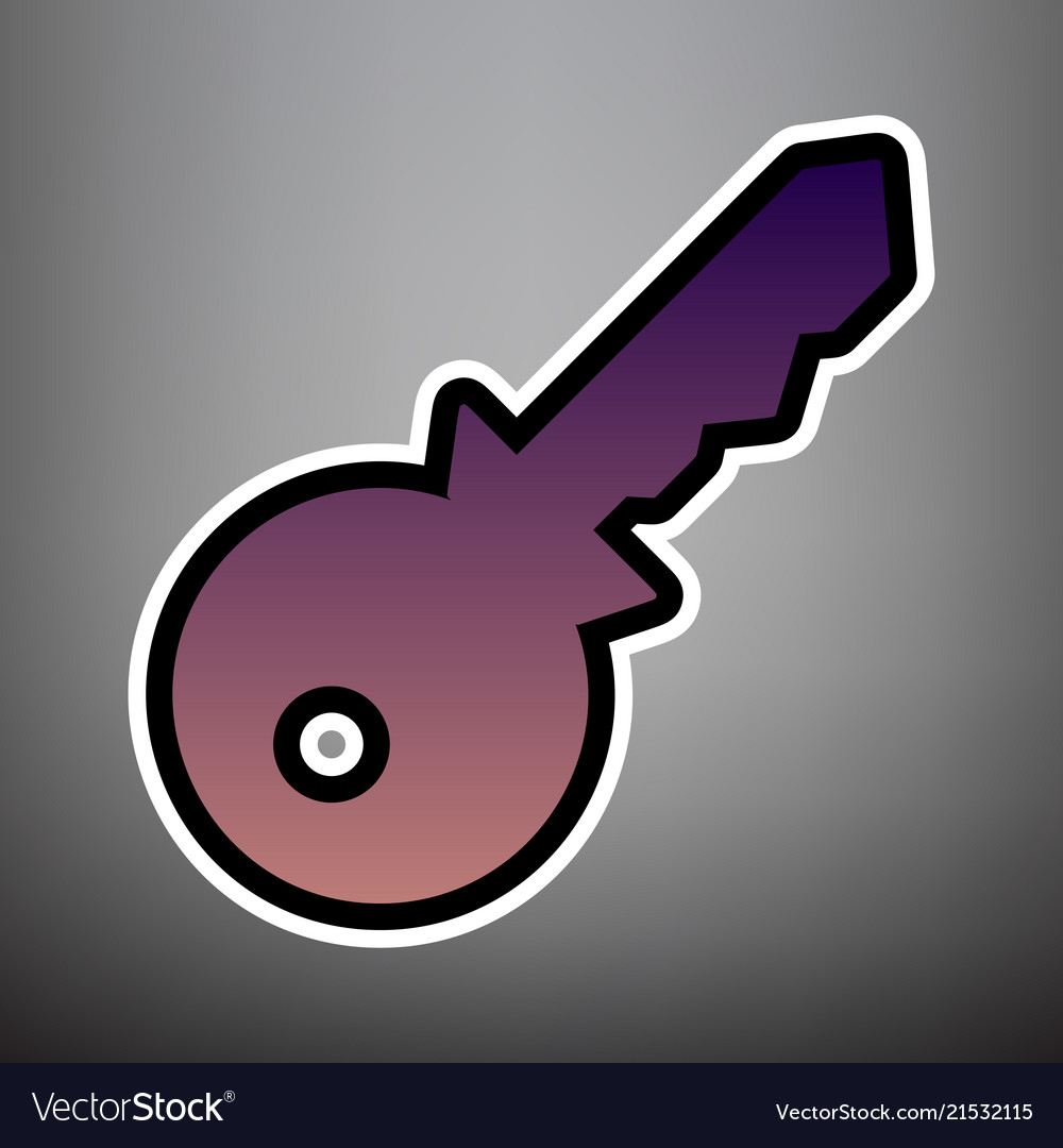 Key sign violet gradient Royalty Free Vector Image