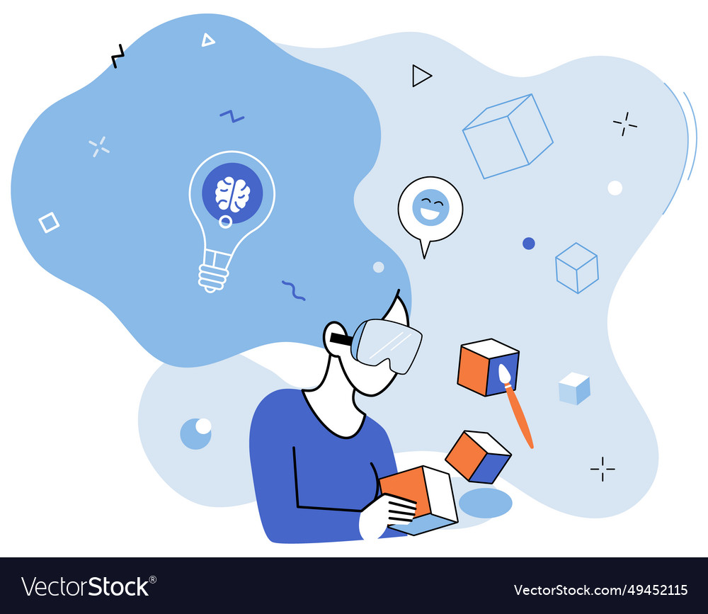 Metaverse vr virtual reality technology Royalty Free Vector