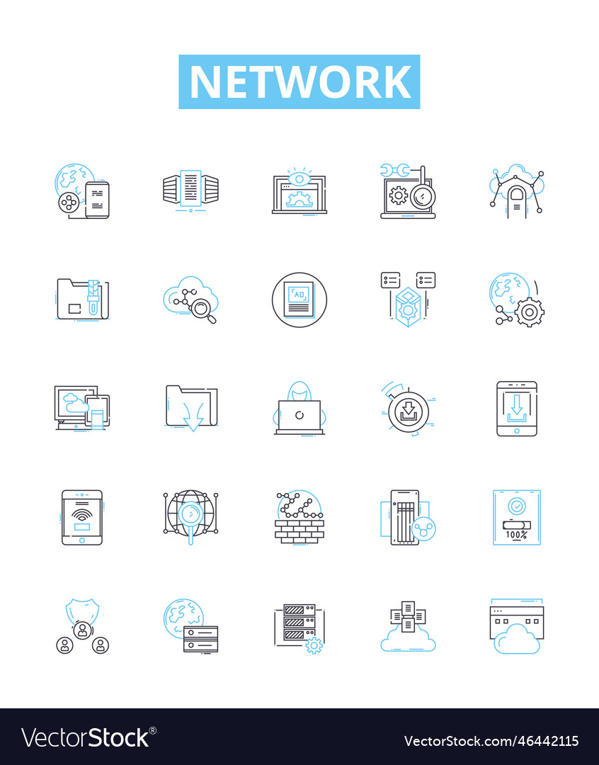 Network line icons set Royalty Free Vector Image