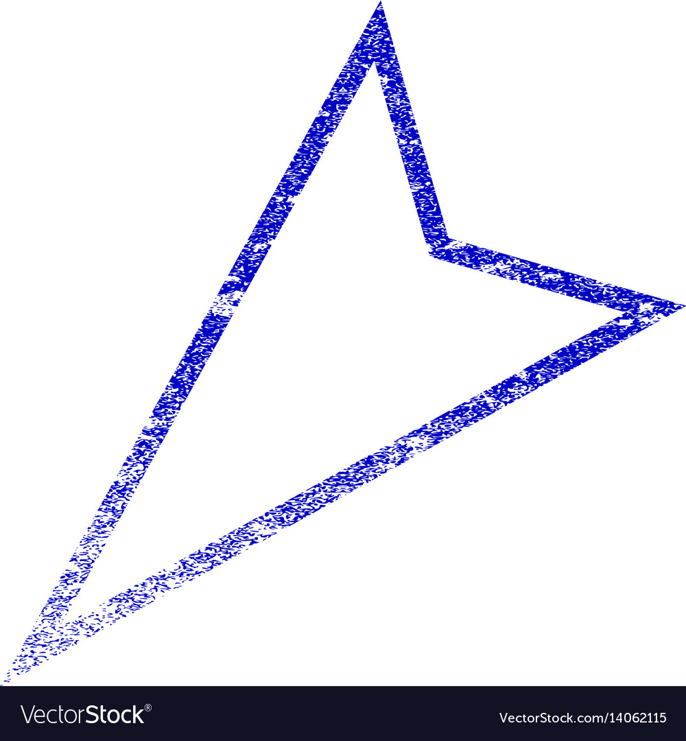 Pointer left down grunge textured icon Royalty Free Vector