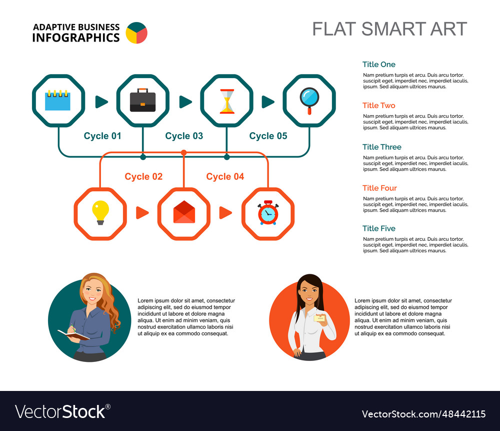 Process chart slide template Royalty Free Vector Image