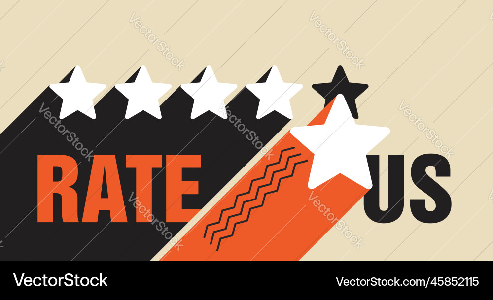 Rate us with five stars rating motivation Vector Image