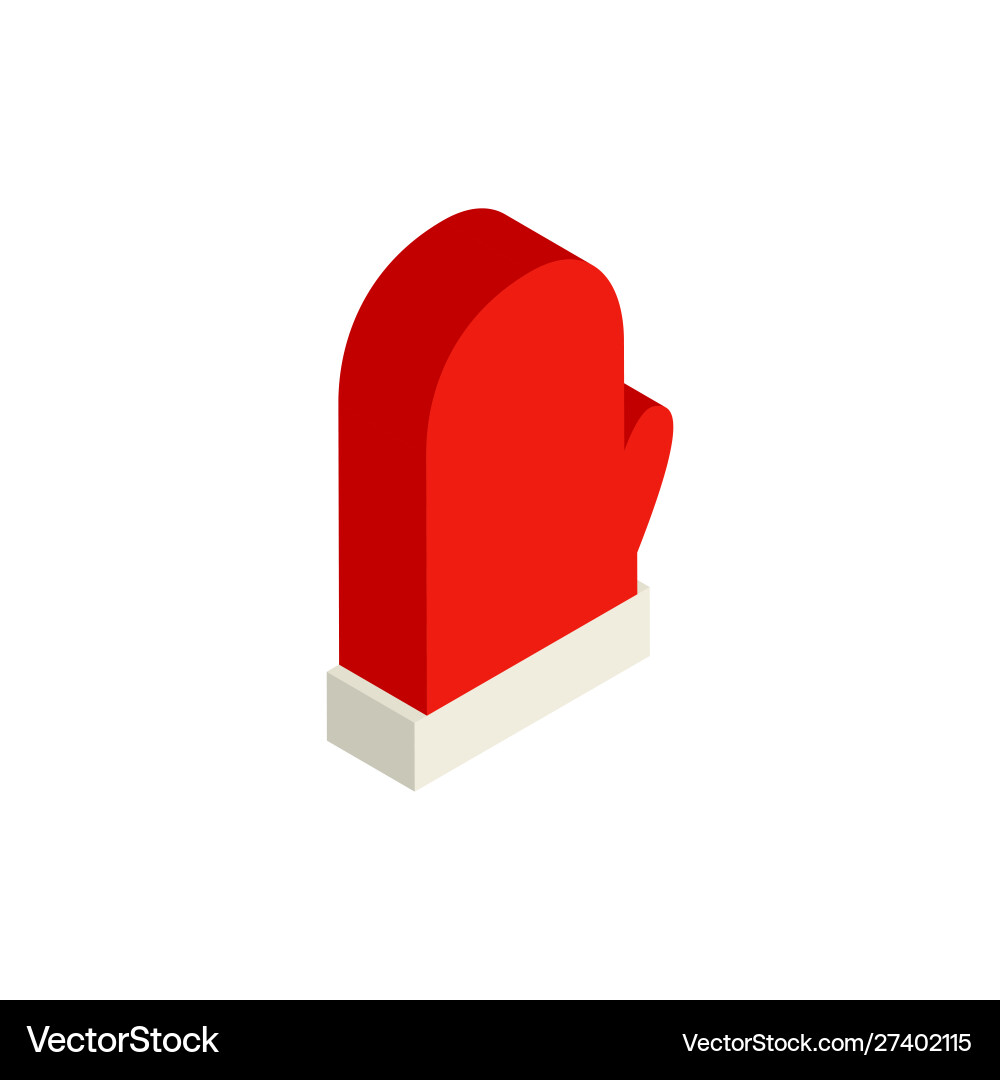 Red glove isometric object Royalty Free Vector Image