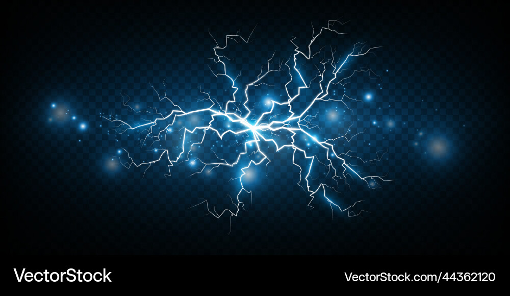 A set of magic lightning and bright lighting Vector Image