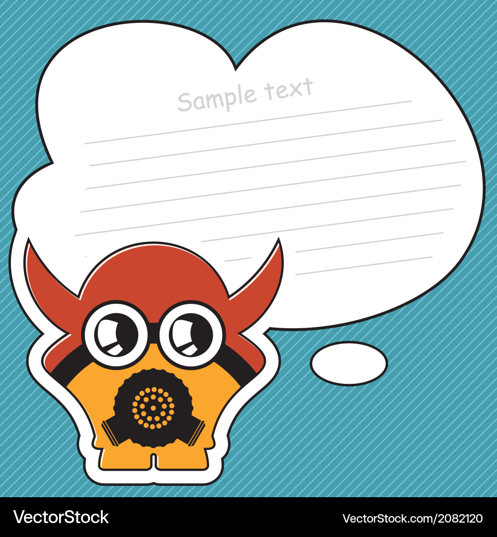 Cartoon monster with message cloud Royalty Free Vector Image