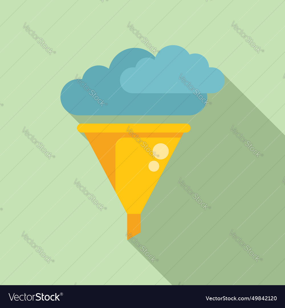 Cloud data filter icon flat upload Royalty Free Vector Image