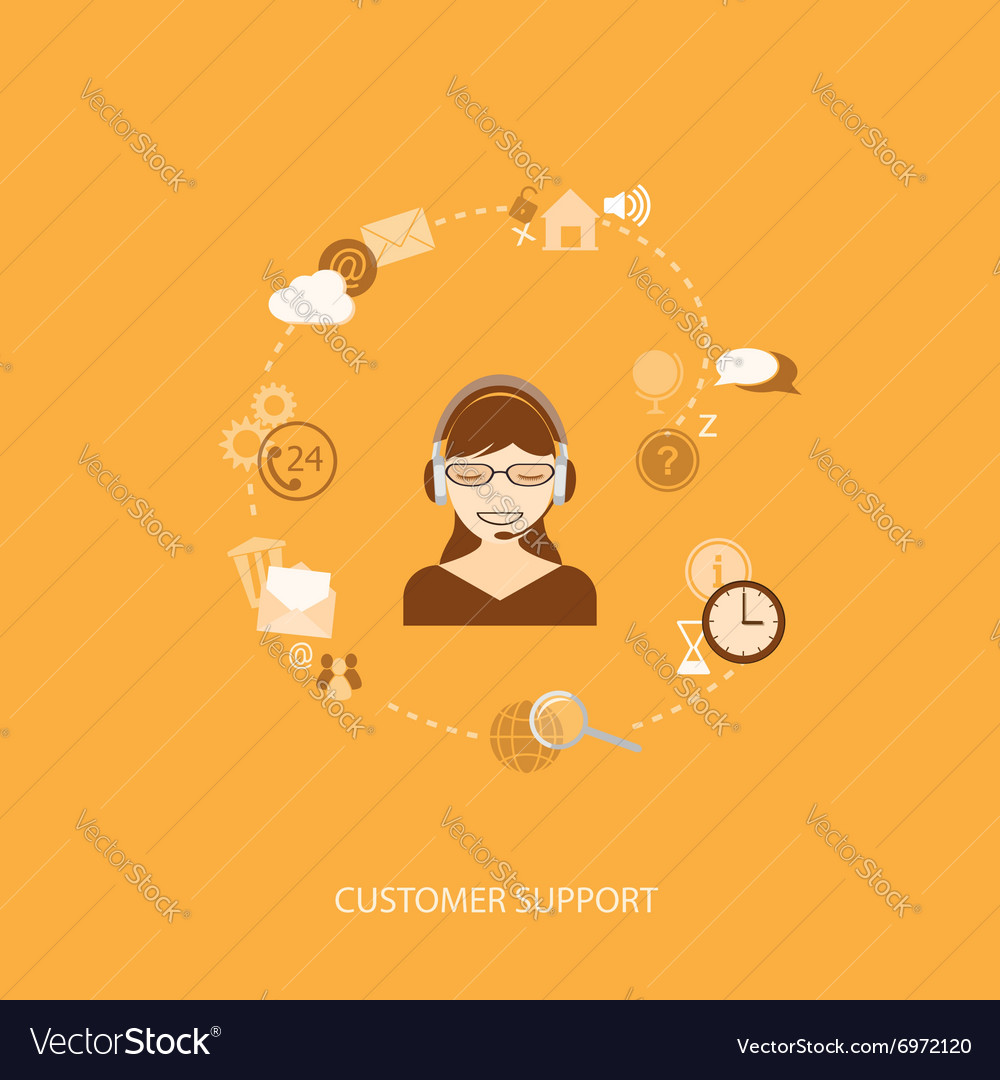 Flat elements of support Royalty Free Vector Image
