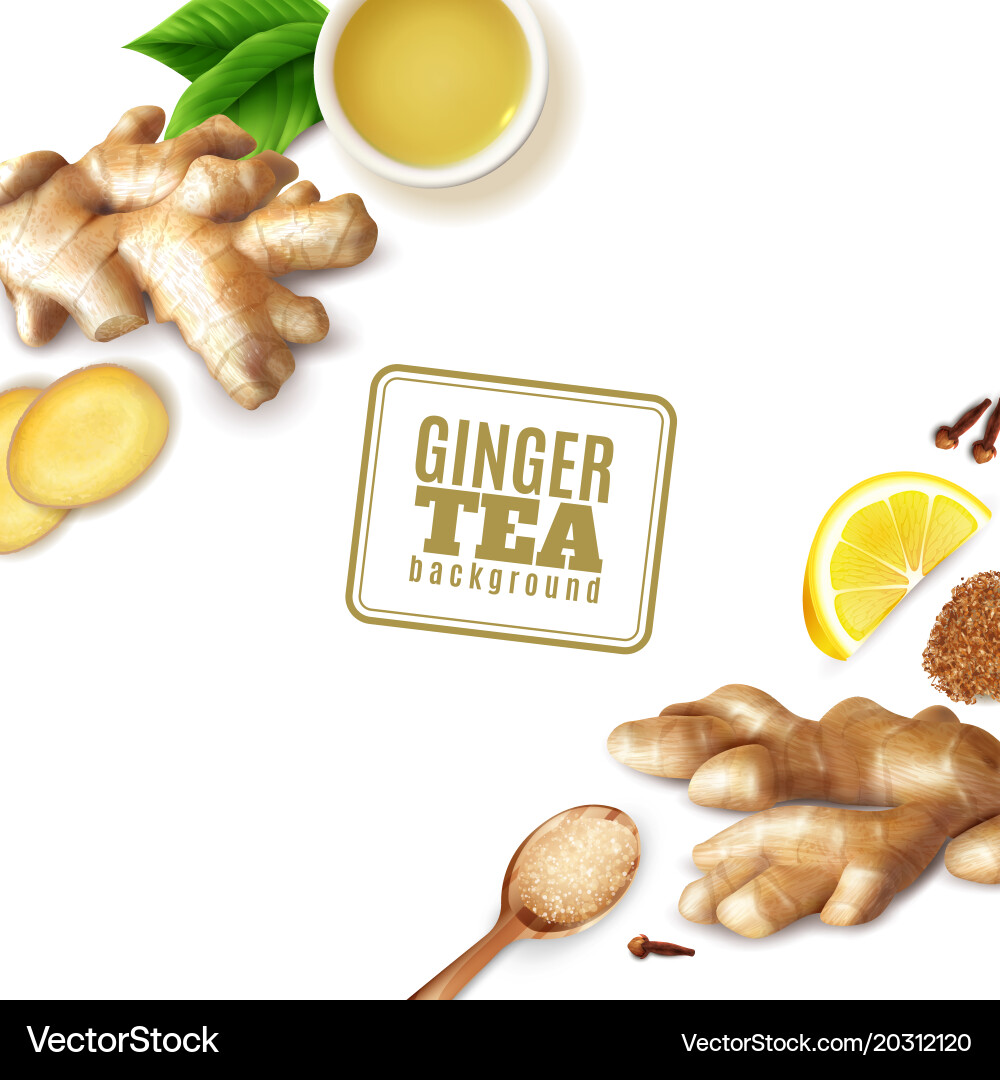 Ginger tea background Royalty Free Vector Image