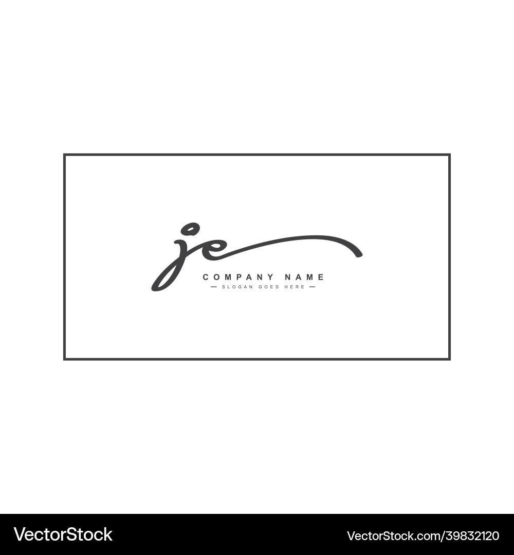 Initial letter je logo hand drawn signature Vector Image