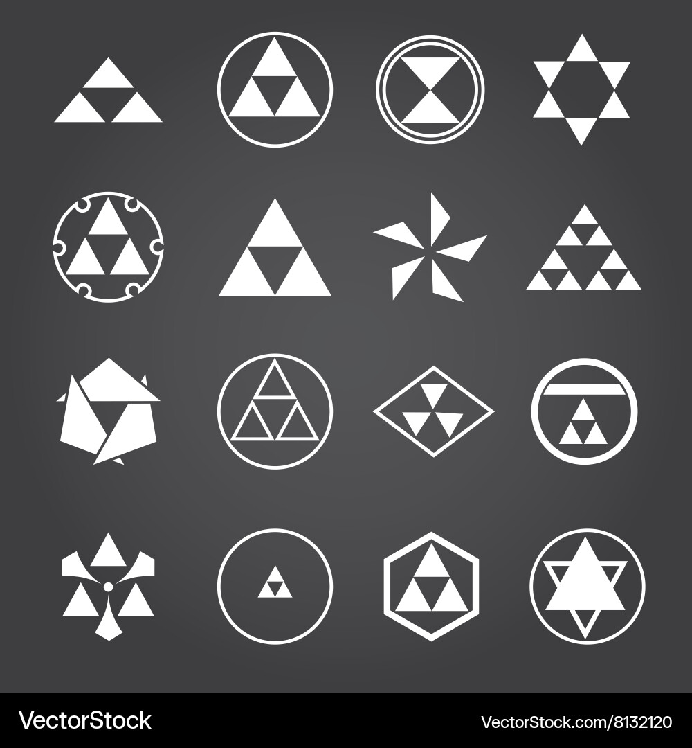 Japan religious symbols sacred geometry set Vector Image
