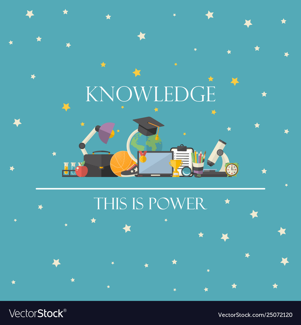 Knowledge concept with text Royalty Free Vector Image