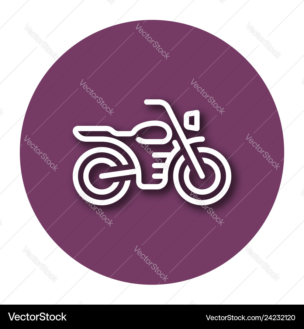 Line icon of motorcycle with shadow eps 10 Vector Image