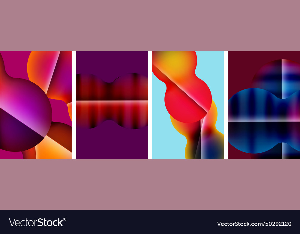 Liquid abstract shapes with gradient colors Vector Image