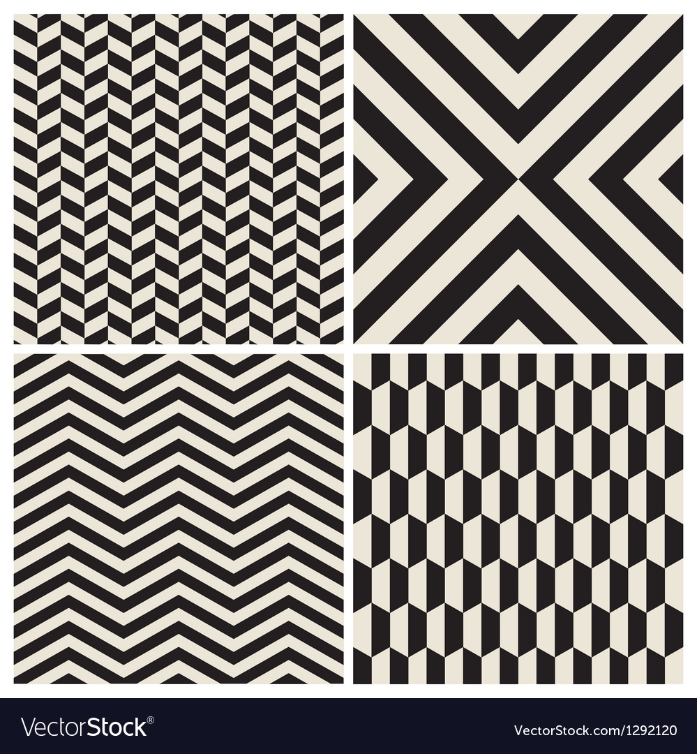 Pattern background set retro vintage design Vector Image