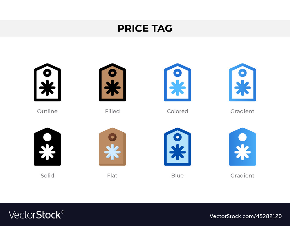 Price tag icons in different style price tag Vector Image
