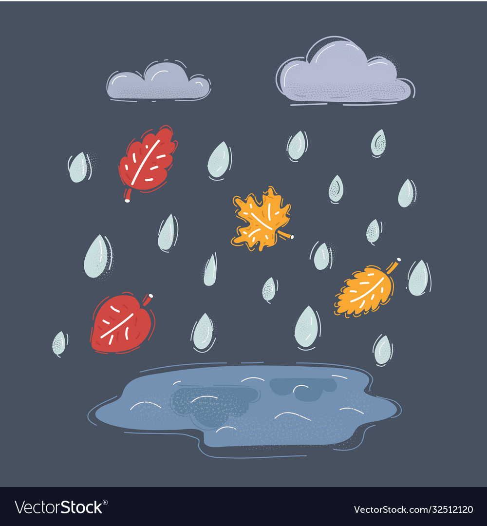 Puddle in rain cloud Royalty Free Vector Image