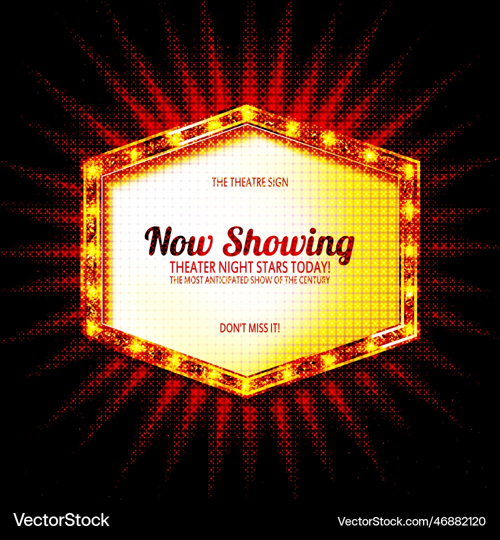 Retro light sign vintage style banner Royalty Free Vector