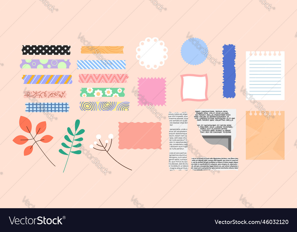 Scrapbooking elements isolated set Royalty Free Vector Image