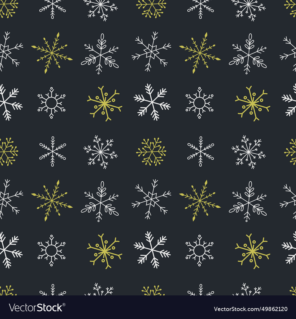 Seamless pattern with snowflakes Royalty Free Vector Image